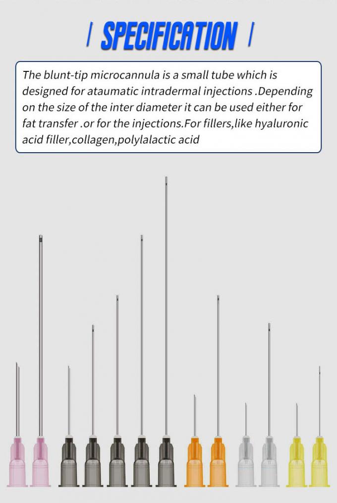 18G/20G/23G/25G/27G/30G blunt micro cannula factory dermal micro ...