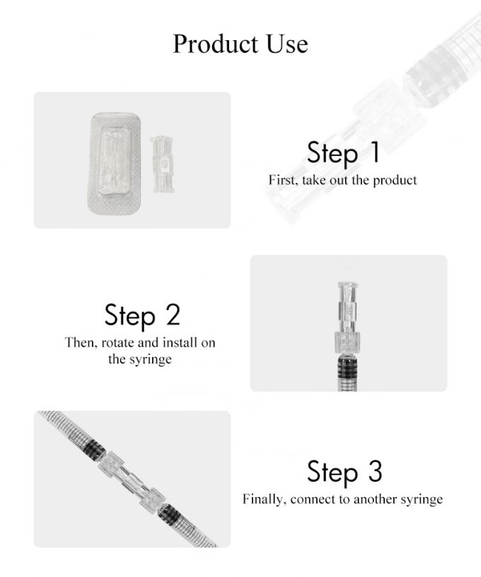 Individual packaging universal connects two syringes sterile luer lock ...